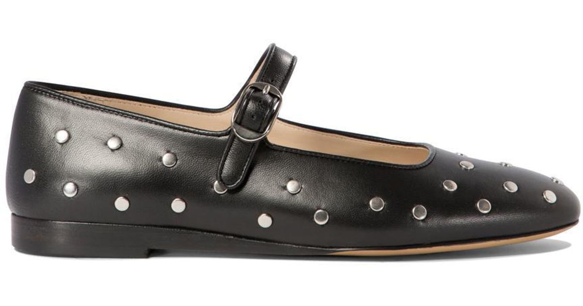 Le Monde Beryl Mary Jane Studded Ballet Flats in Black | Lyst