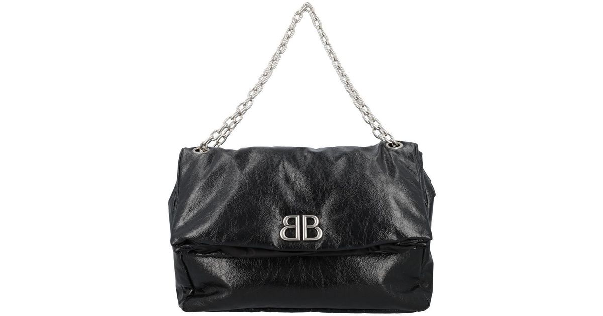 Balenciaga Monaco Chain Bag in Black | Lyst