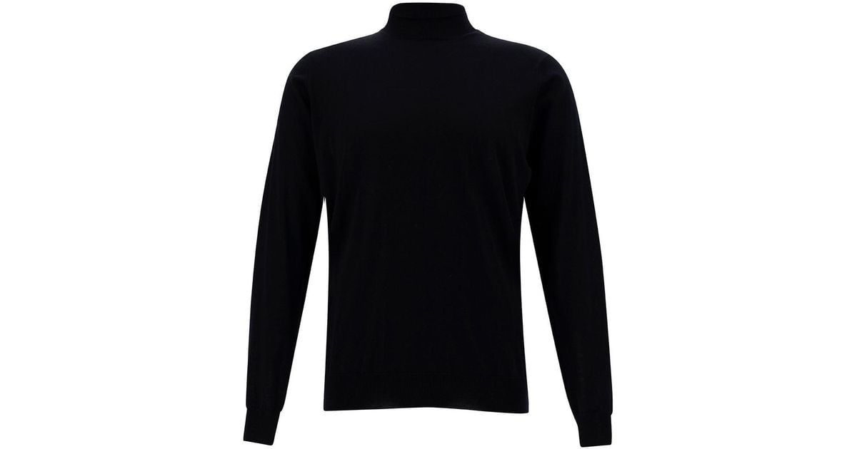 Plain Turtleneck With Long Sleeves in Black for Men | Lyst
