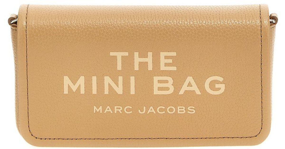 Marc Jacobs 'the Leather Mini Bag' Crossbody Bag in Natural | Lyst