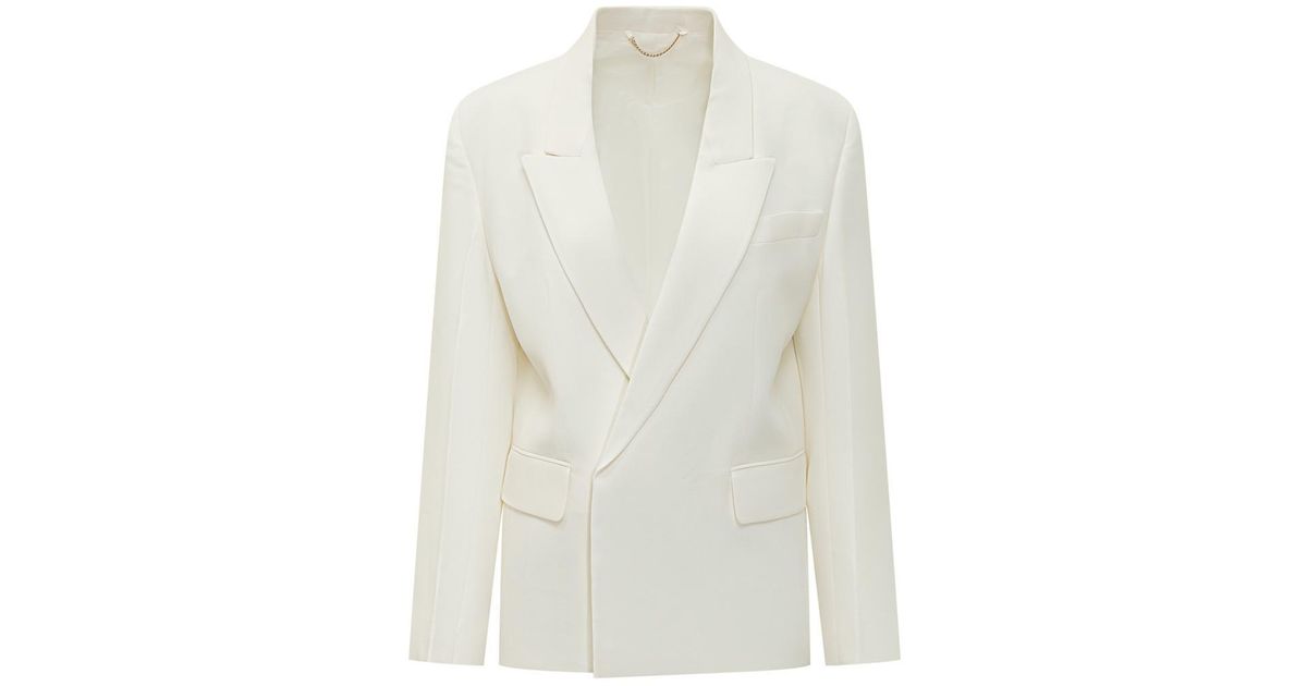 Victoria Beckham Tailored Jacket With Classic Revers in White | Lyst UK