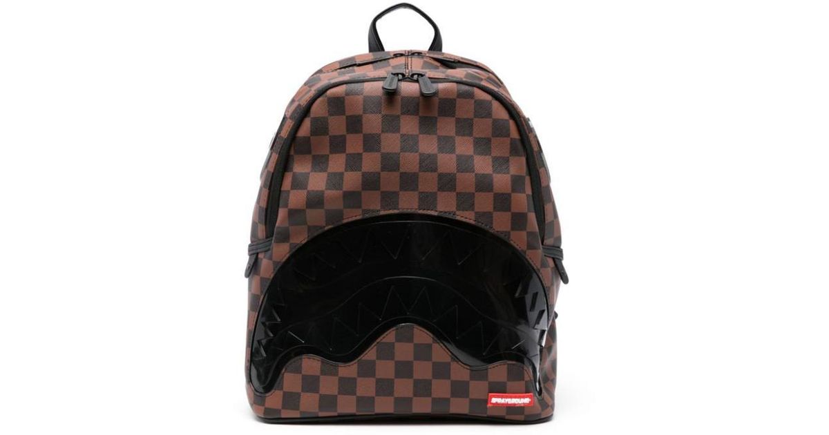 Sprayground Textured Shark Teeth Backpack in Brown for Men | Lyst