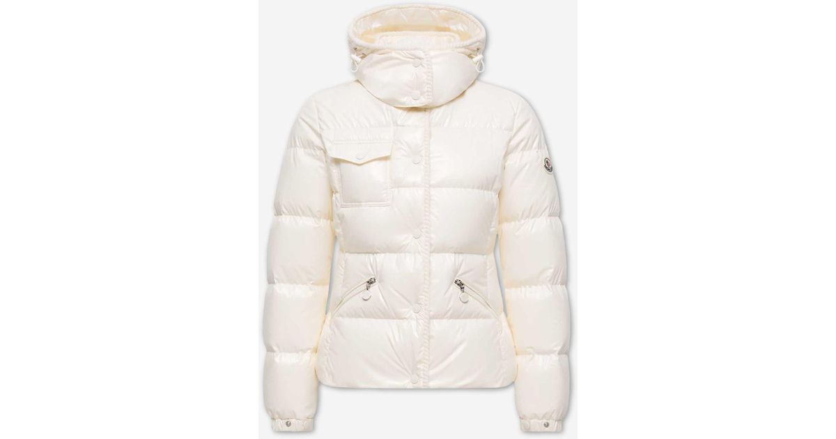 Moncler Short Puffer Jacket Glareins in Natural | Lyst