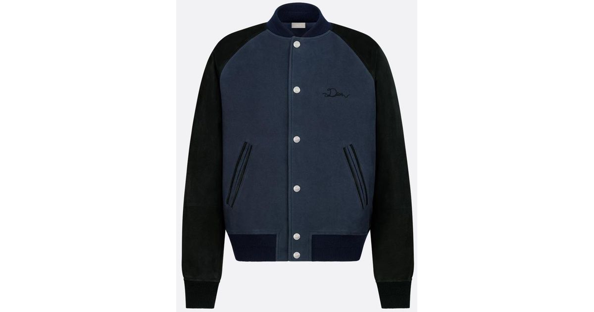 Dior Leather Jacket Clothing in Blue for Men | Lyst UK