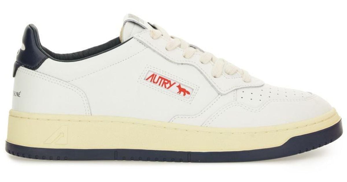 Autry X Maison Kitsune Sneaker Medalist Low in White | Lyst UK