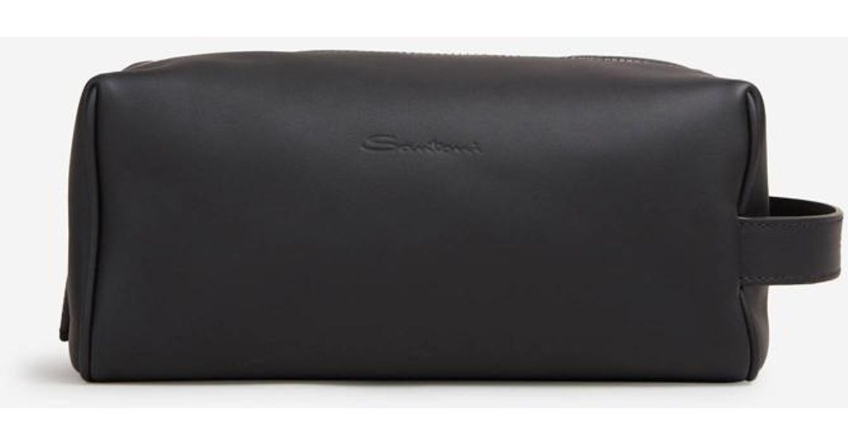 Santoni Pouch Bag Leather in White for Men | Lyst UK