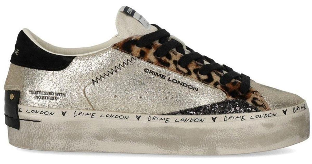 Crime London Distressed Platform Sneaker in Brown | Lyst