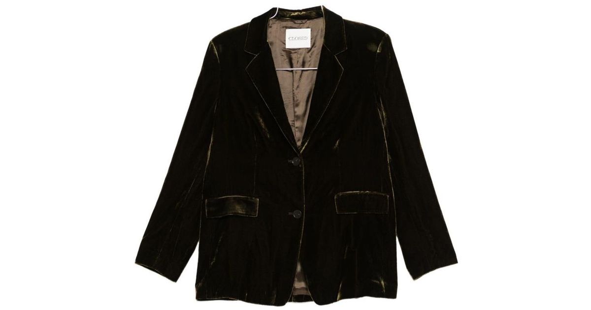 Closed Velvet Single-Breasted Jacket in Black | Lyst UK