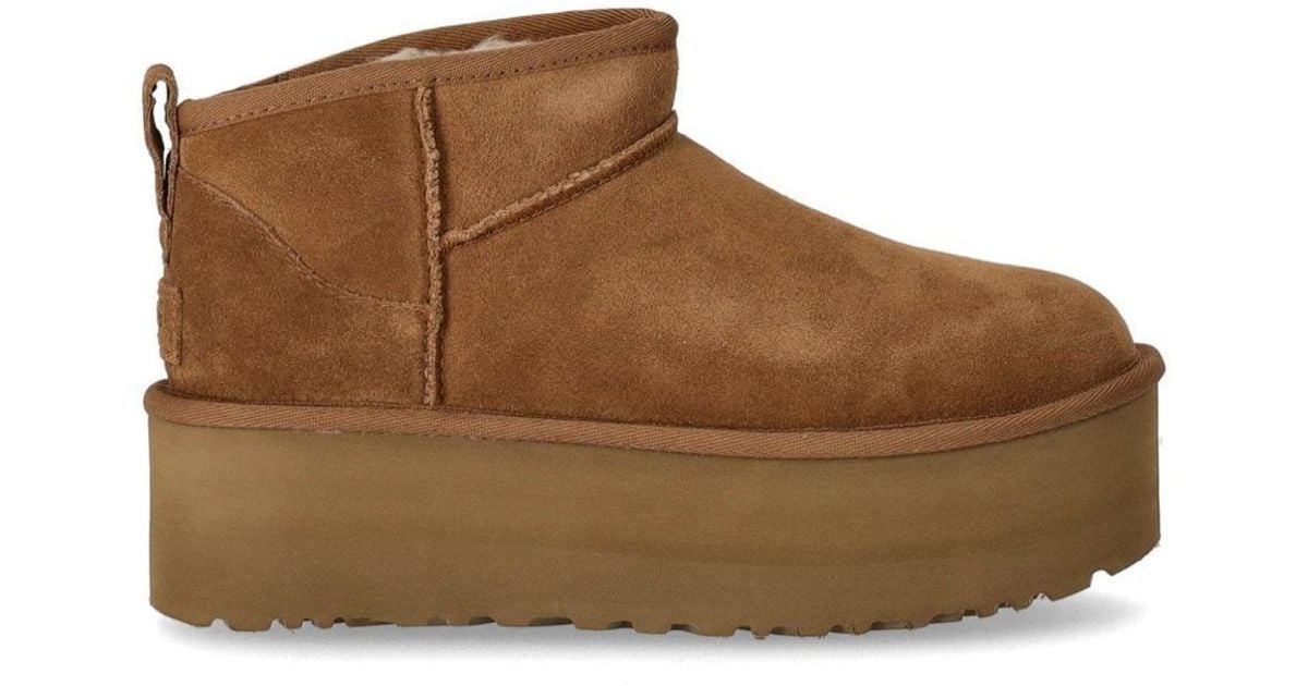 UGG Classic Ultra Mini Platform Chestnut Boot in Brown | Lyst UK