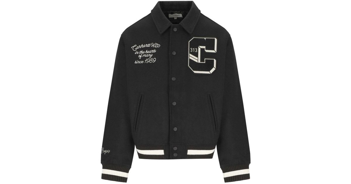 Carhartt World Class Varsity Jacket in Black for Men | Lyst UK