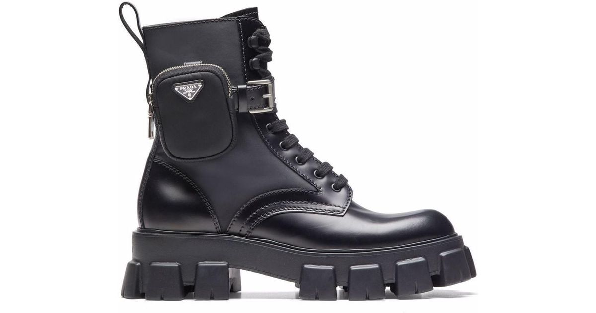 Prada Monolith Shoes in Black for Men | Lyst