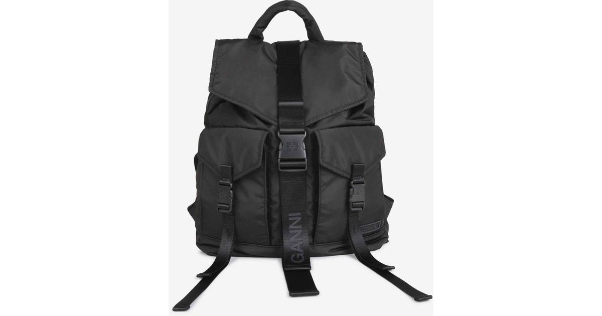 Ganni Technical Backpack in Black | Lyst