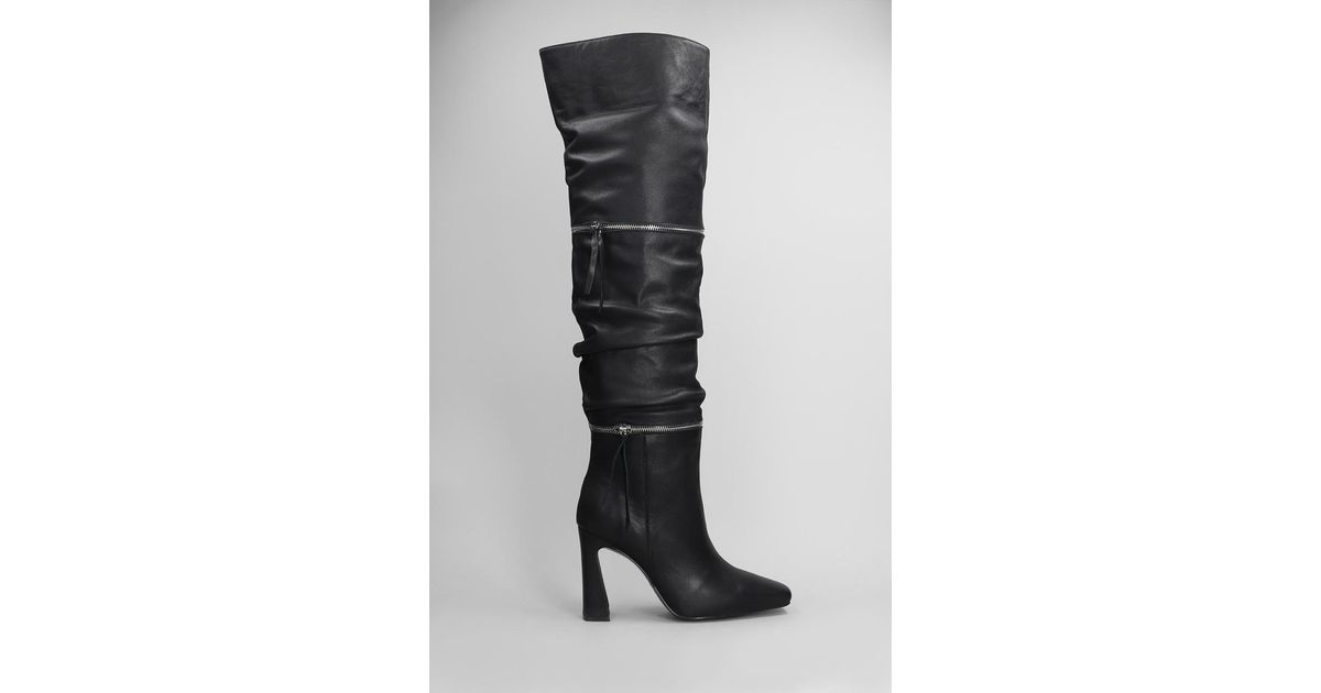 GOLD&ROUGE Rouge Hoki High Heels Boots in Black | Lyst