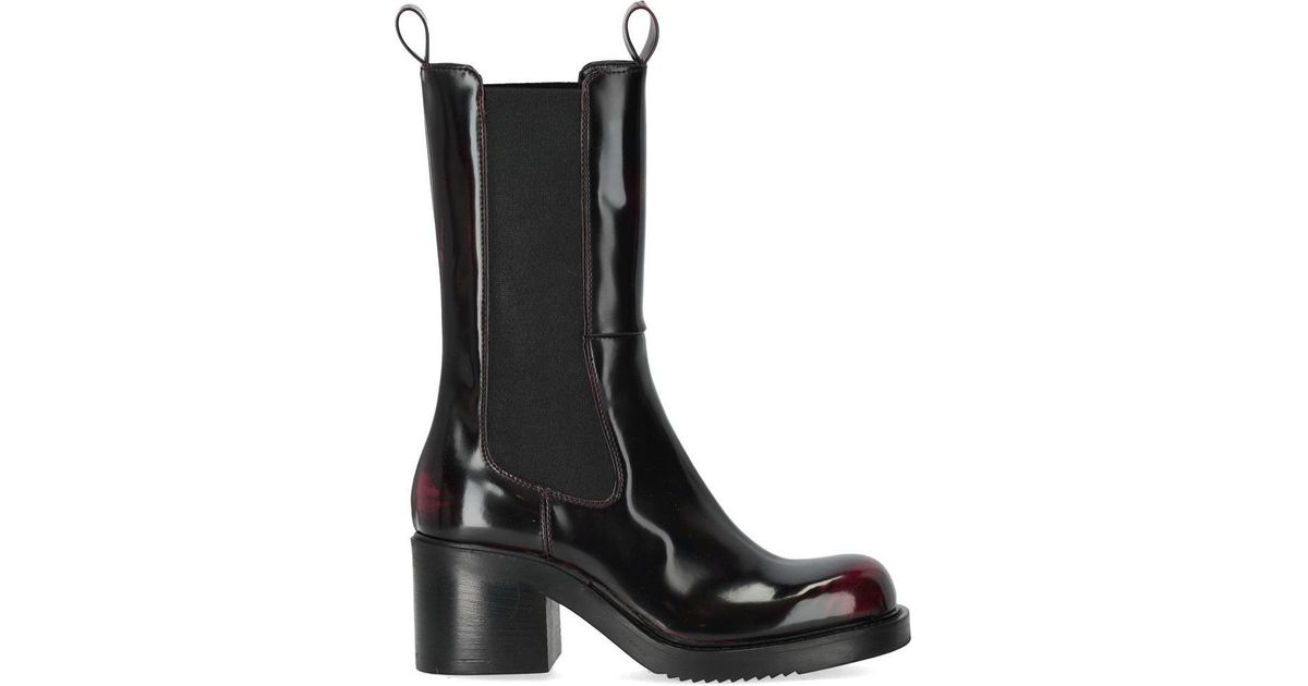 Elena Iachi Black Red Heeled Chelsea Boot | Lyst