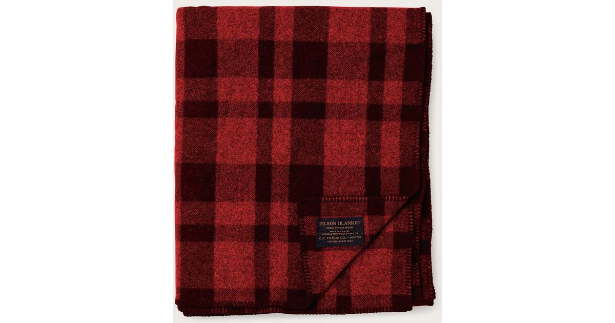 Filson "Mackinaw" Wool Scarf in Red for Men | Lyst UK