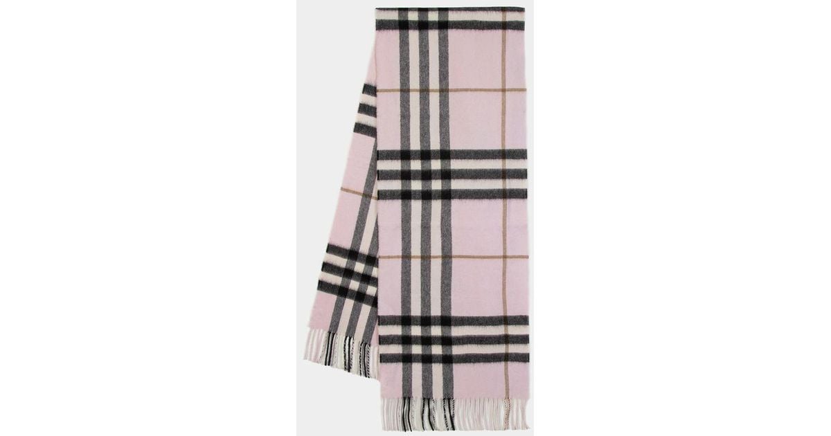 Burberry Giant Check Scarf in Pink | Lyst UK