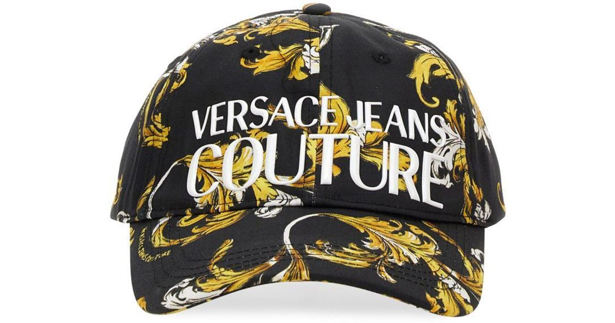Versace Jeans Couture Baseball Hat With Logo in Black | Lyst UK