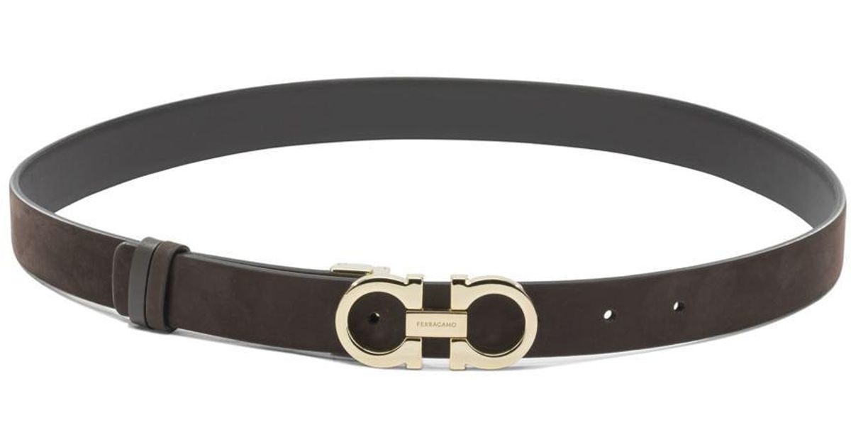 Ferragamo Reversible "Gancini" Belt in Brown | Lyst UK