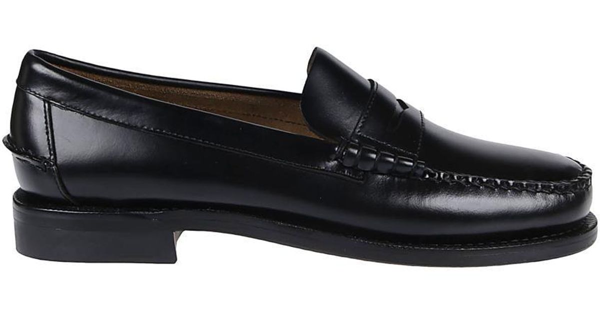 Sebago Classic Dan Leather Loafers in Black for Men | Lyst