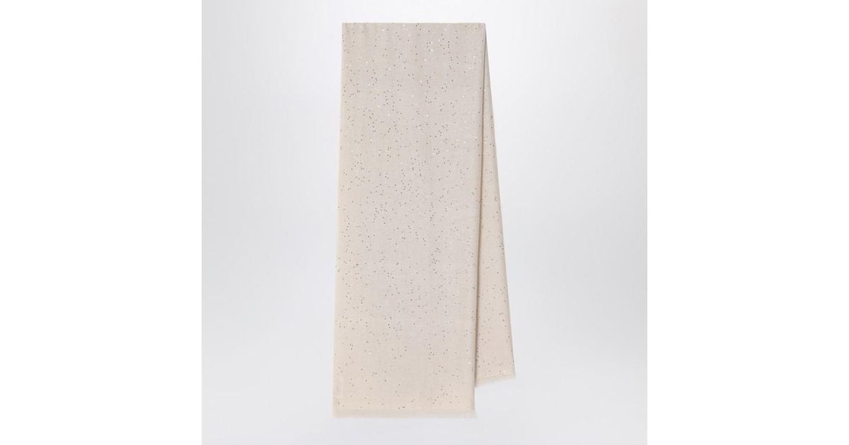 Brunello Cucinelli Rustic Scarf in Natural | Lyst UK
