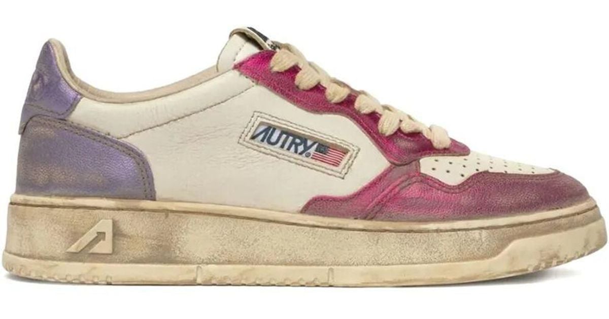 Autry "Sup Vintage Low" Suede Sneakers Shoes in Pink | Lyst UK