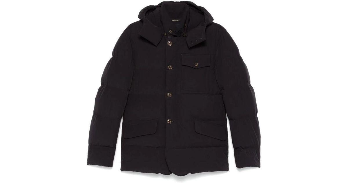 Montecore Down Jacket With Hood in Blue for Men | Lyst