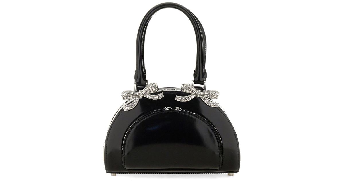 Self-Portrait Curved Bag in Black | Lyst