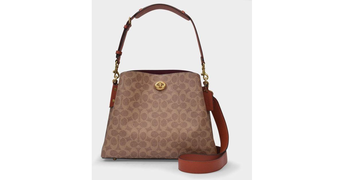 COACH Willow Shoulder Bag in Brown | Lyst