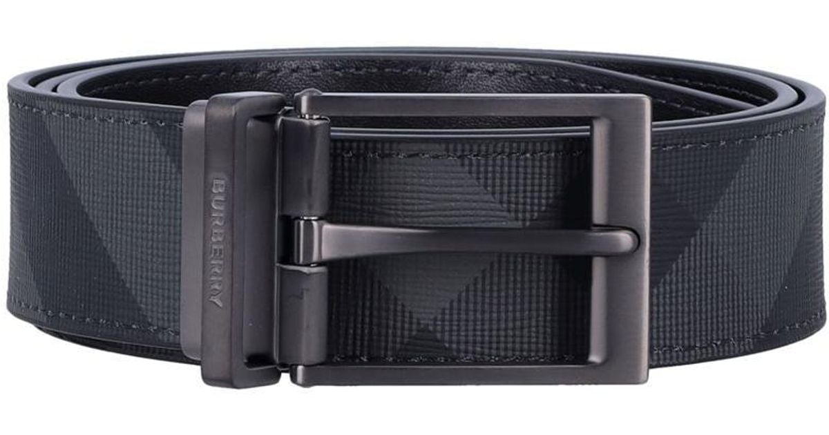 Burberry Reversible Check Belt in Black for Men | Lyst UK