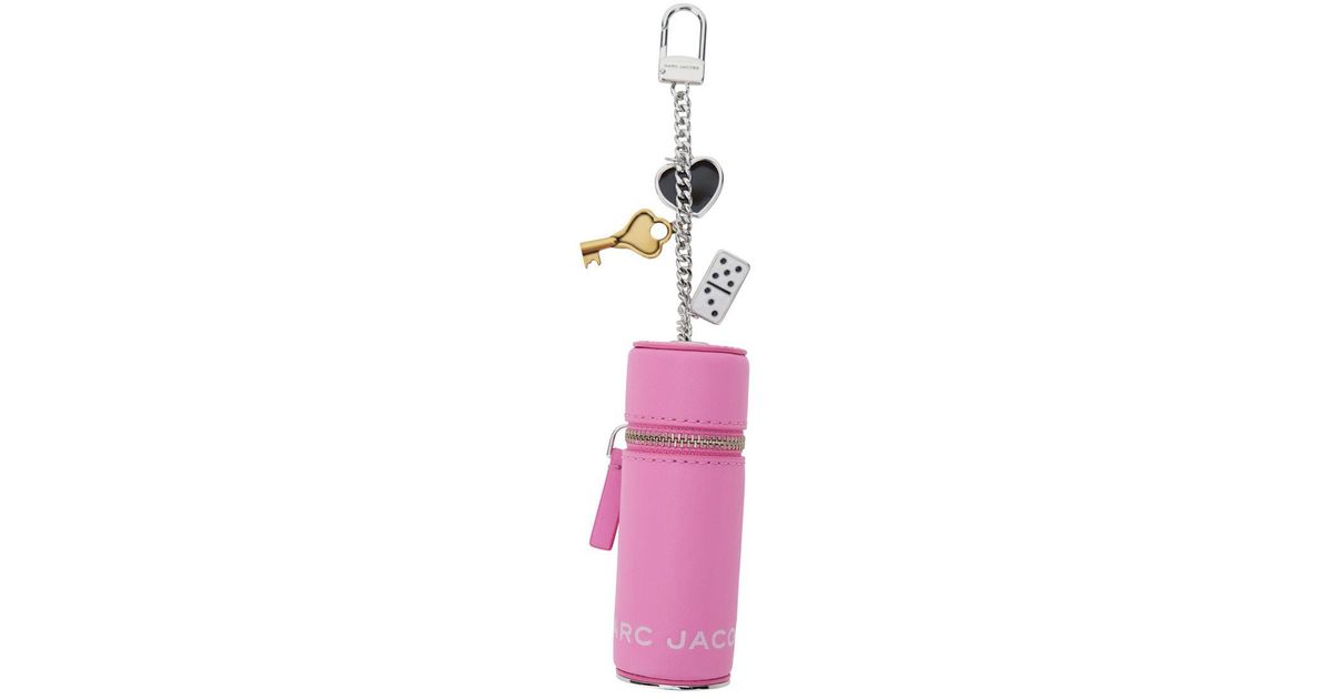 Marc Jacobs 'The Lipstick Case Charm' Keychain With Pendants And Logoed Lipstick Holder in Pink ...