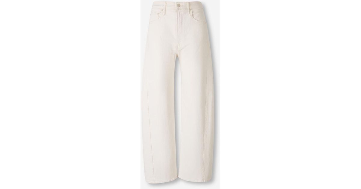 Mother Wide Jeans Half Pipe in White | Lyst UK