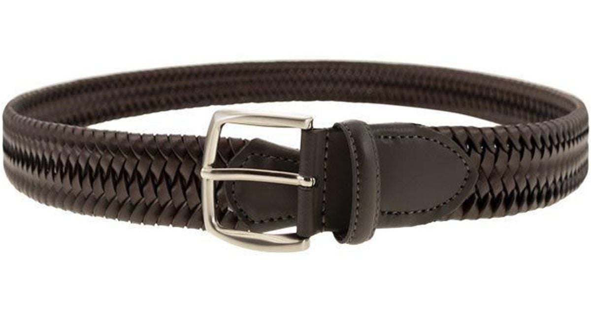 Alberto Luti Woven Leather Belt in Black for Men | Lyst UK