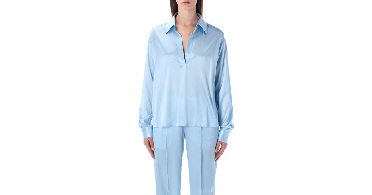 Tom Ford Slk Stin Plo With Tonal Tf Logo in Blue | Lyst UK
