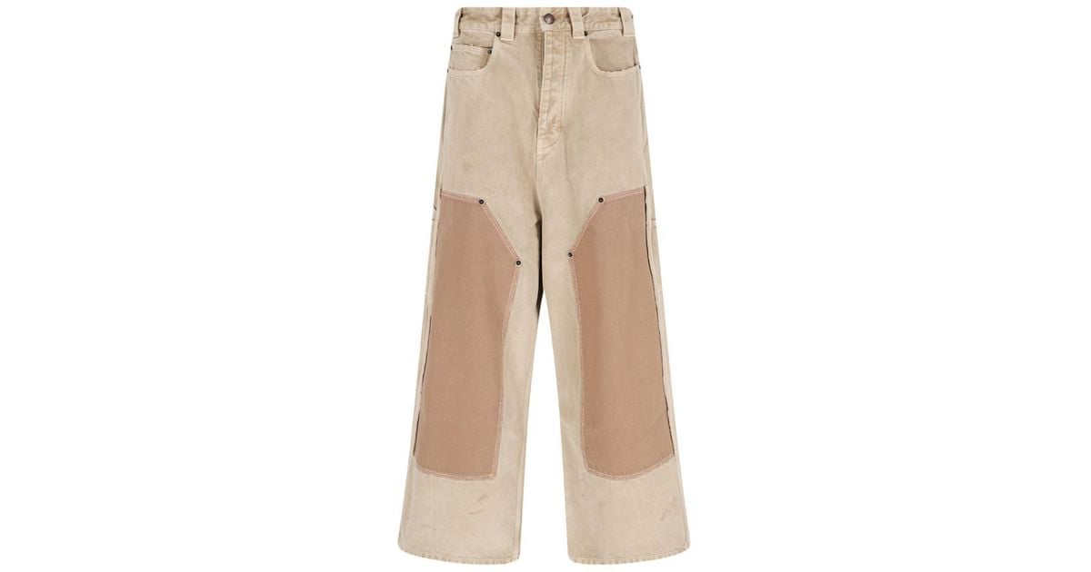Balenciaga 'Ripped Off' Baggy Jeans in Natural for Men | Lyst