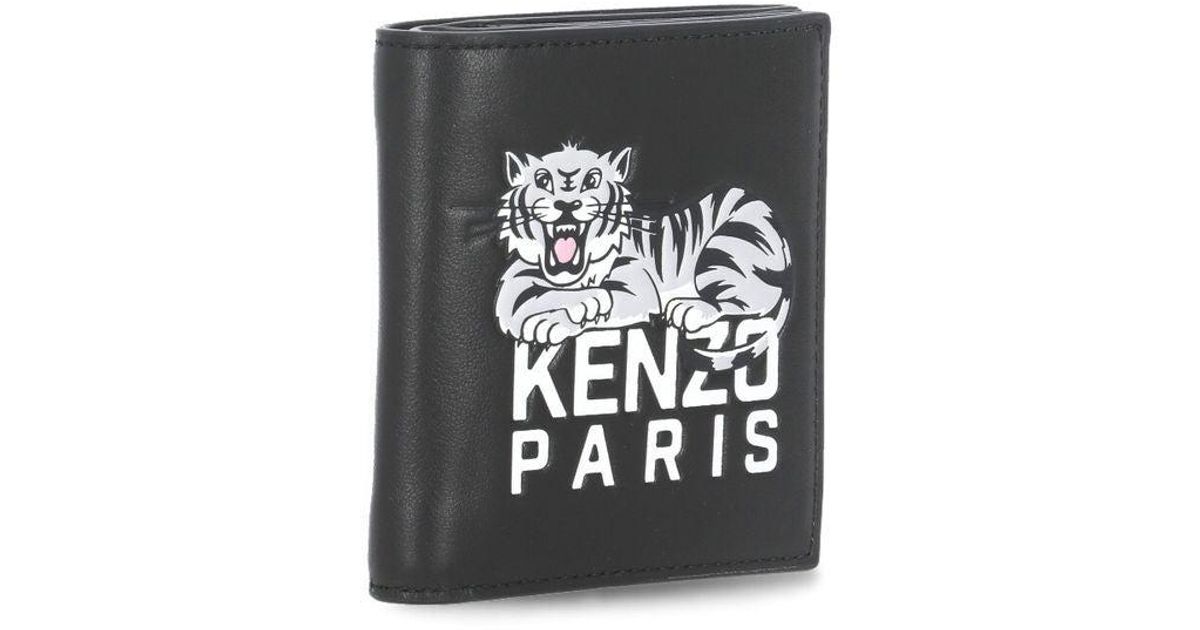 KENZO Tiger Logo Wallet in White for Men | Lyst UK