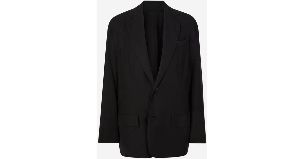 Balenciaga Flowy Blazer Logo in Black | Lyst