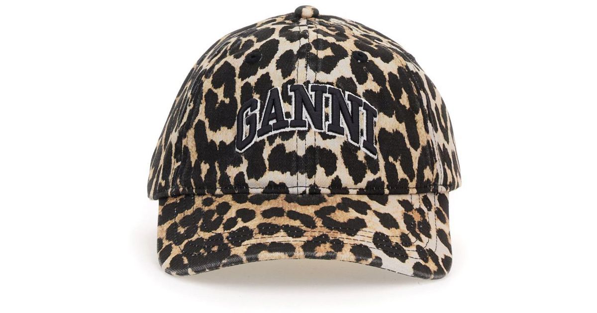 Ganni Baseball Hat With Logo in Black | Lyst UK