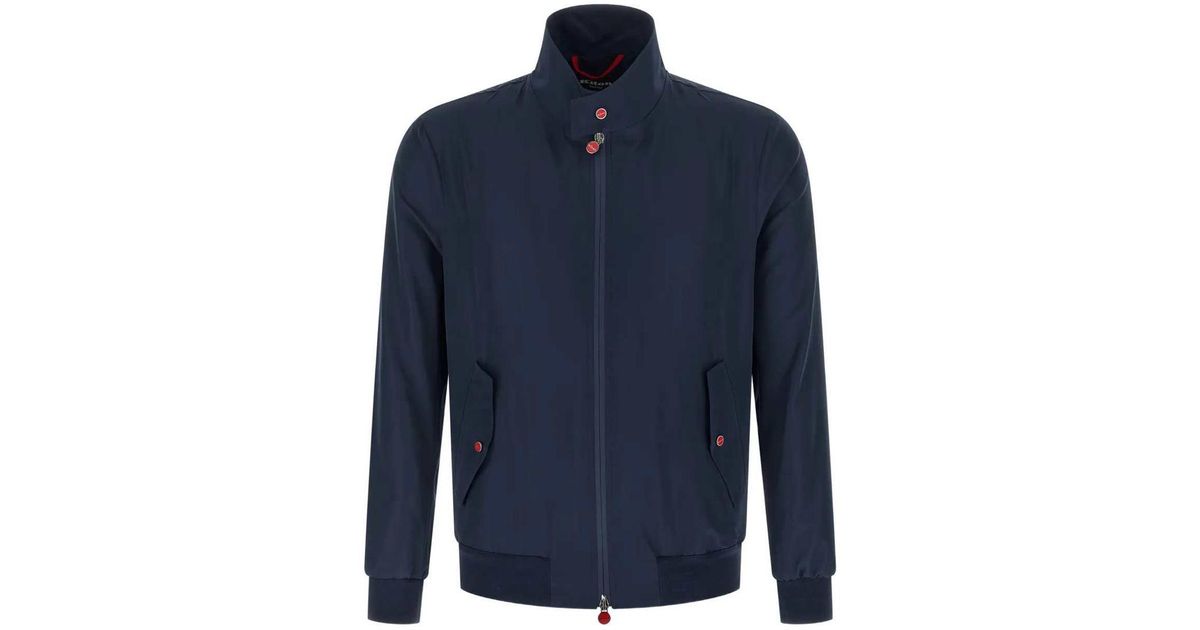 Kiton Cima Jacket With Mandarin Collar in Blue for Men | Lyst UK