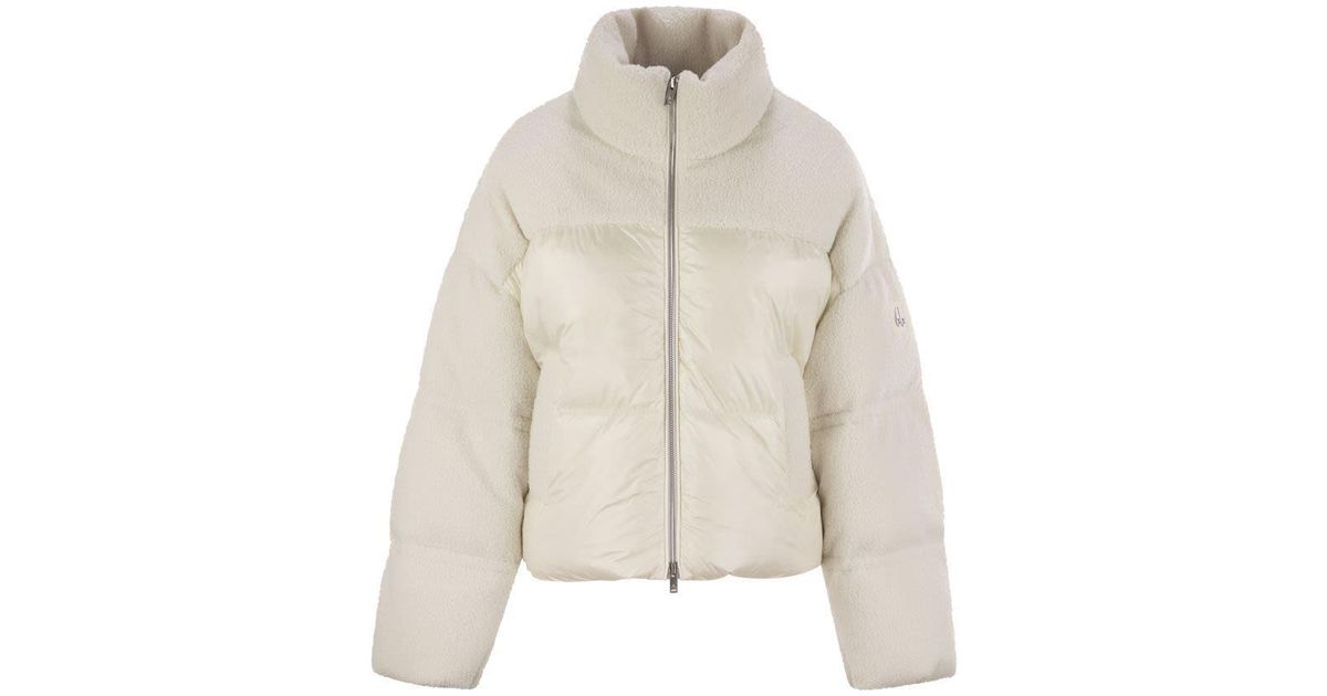 Moose Knuckles Mini Down Puffer Jacket in Natural | Lyst