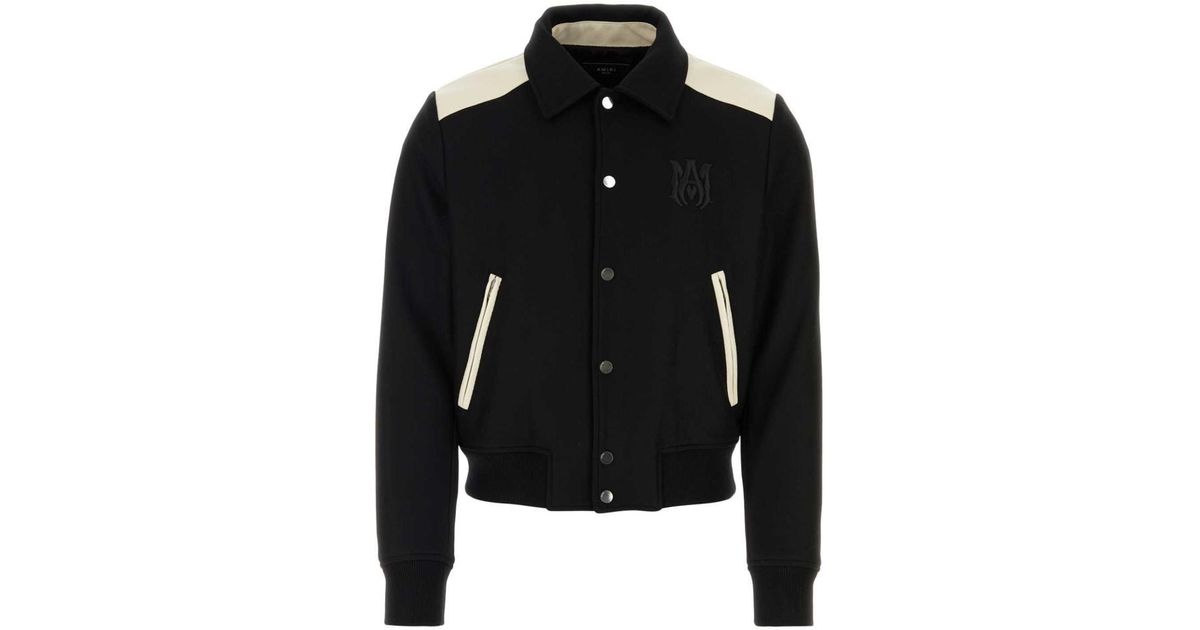 Amiri Wool Blend Bomber Jacket in Black for Men | Lyst
