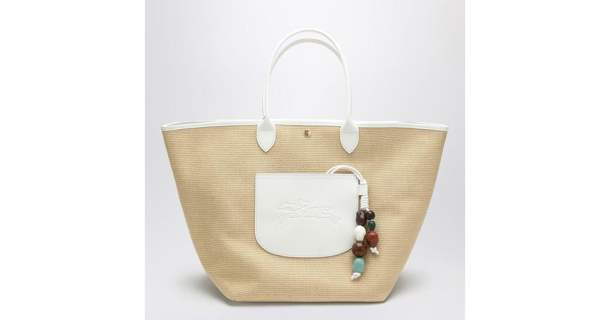 Longchamp Basket Bag Le Pliage in White | Lyst UK