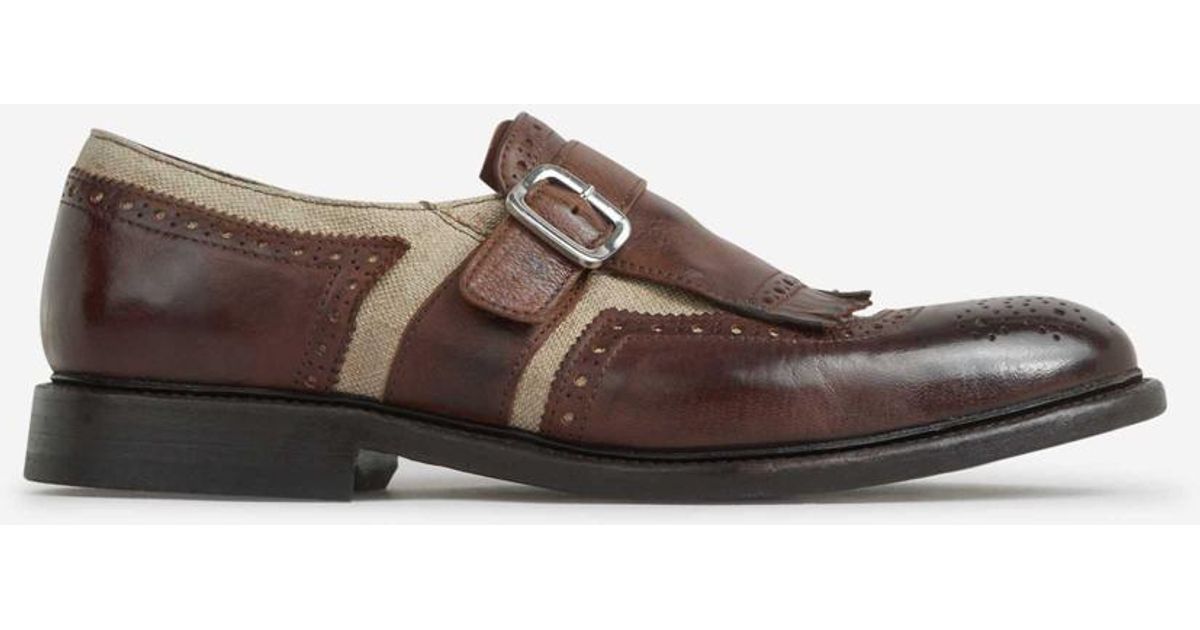 Green George Buckle Fringe Shoes in Brown for Men | Lyst