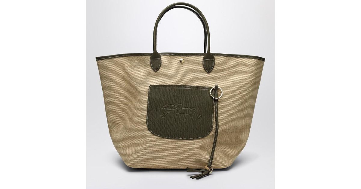 Longchamp Basket Bag L Le Pliage Dark in Green | Lyst Australia