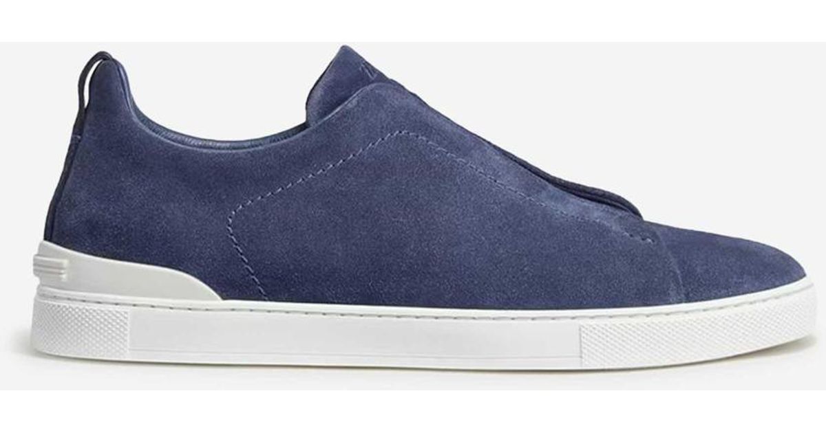 ZEGNA Triple Stitch Shoes in Blue for Men | Lyst