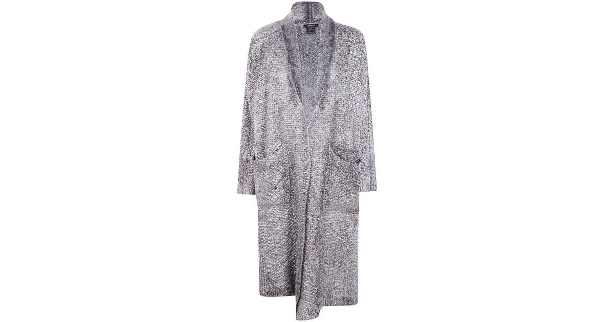 Avant Toi "hand Painted" Long Furry Stitch Cardigan With Lamination ...
