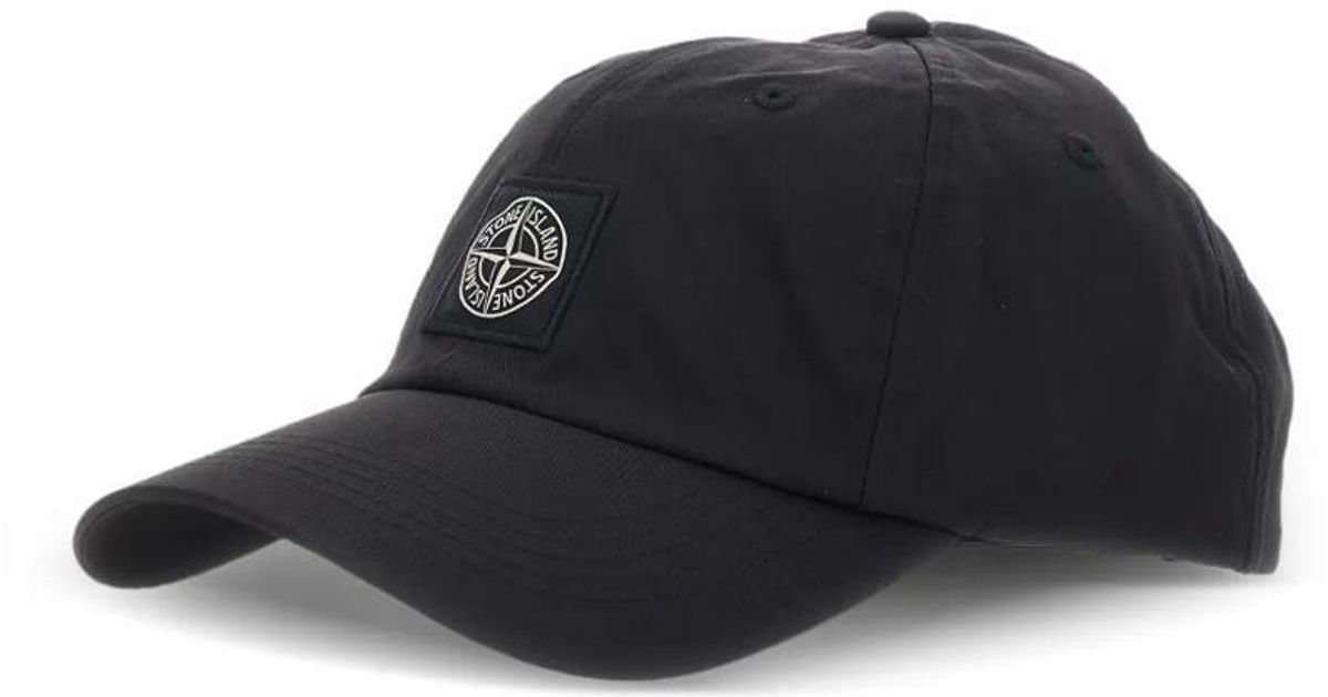 Stone Island Baseball Cap in Black for Men | Lyst UK