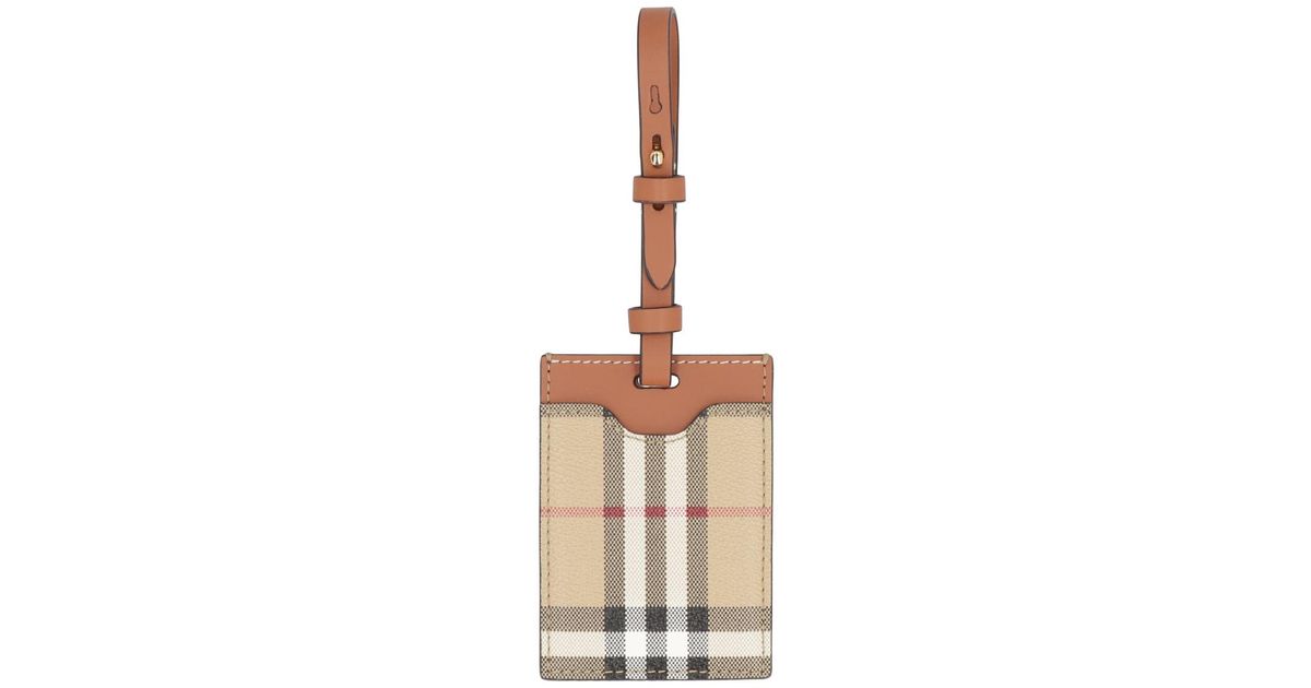 Burberry Leather Luggage Tag in Natural | Lyst
