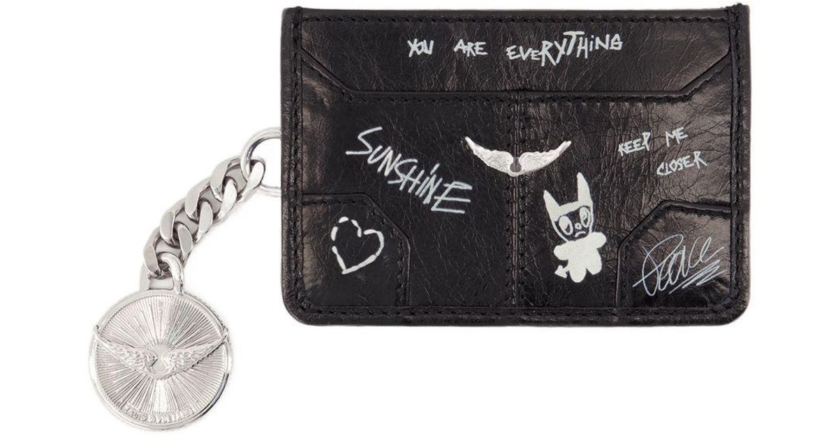 Zadig & Voltaire Sunny Pass Tag Card Holder in Black | Lyst UK
