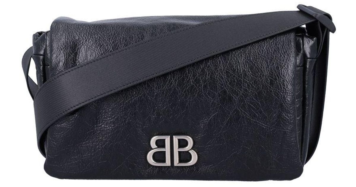 Balenciaga Monaco Flap Bag in Blue for Men | Lyst