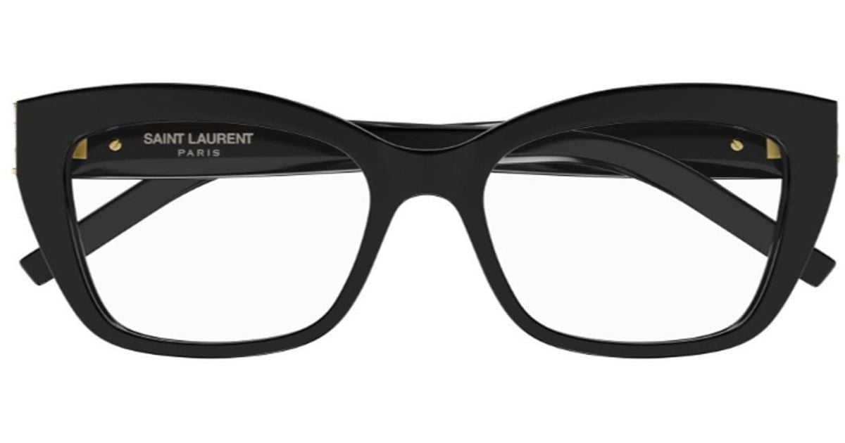 Saint Laurent Sl M117 Linea Monogram Eyeglasses in Black | Lyst UK